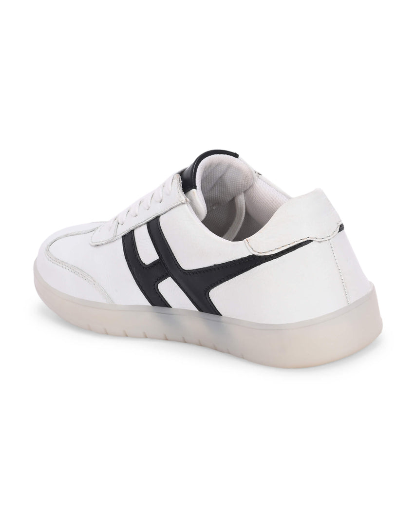 Overdrive Henry White Color Leather Lace Up Sneakers For Men ...